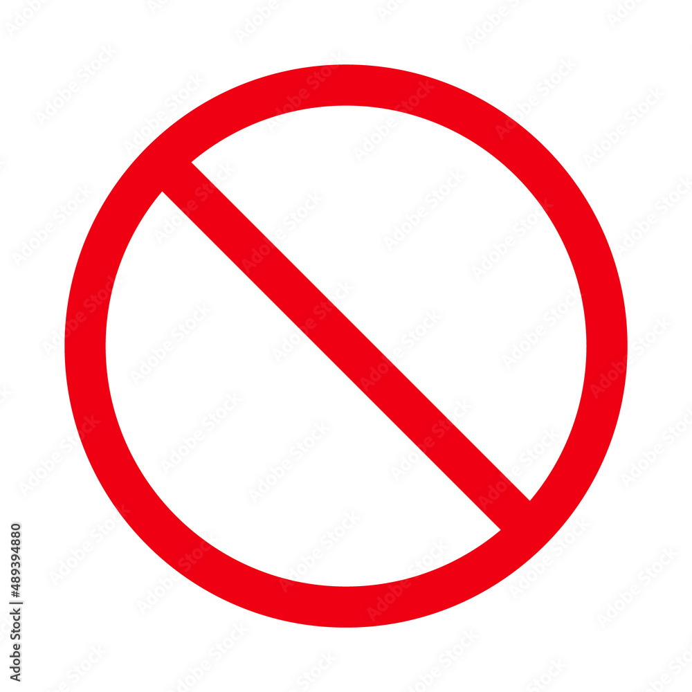 Vetor de Sign forbidden. Icon symbol ban. Red circle sign stop entry ang slash line isolated on ...