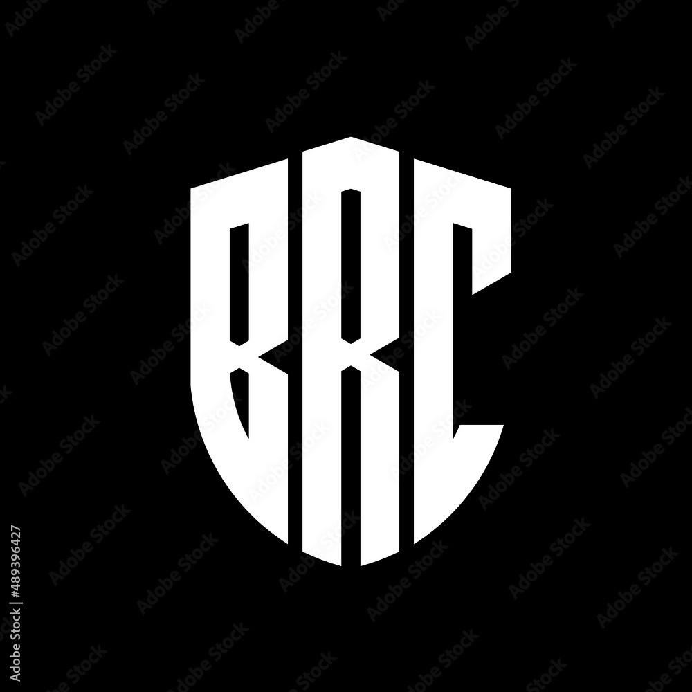 BRC letter logo design. BRC modern letter logo with black background ...