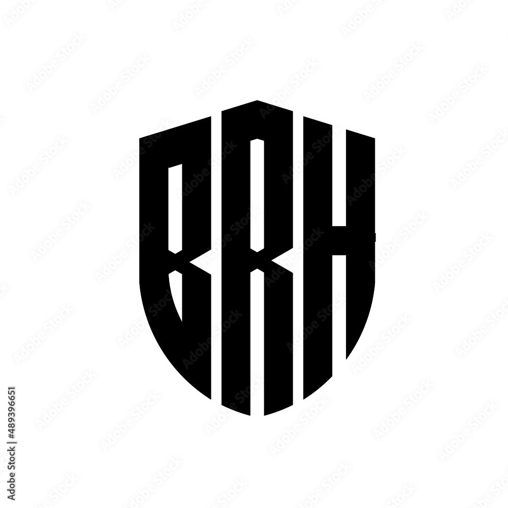 BRH letter logo design. BRH modern letter logo with black background ...