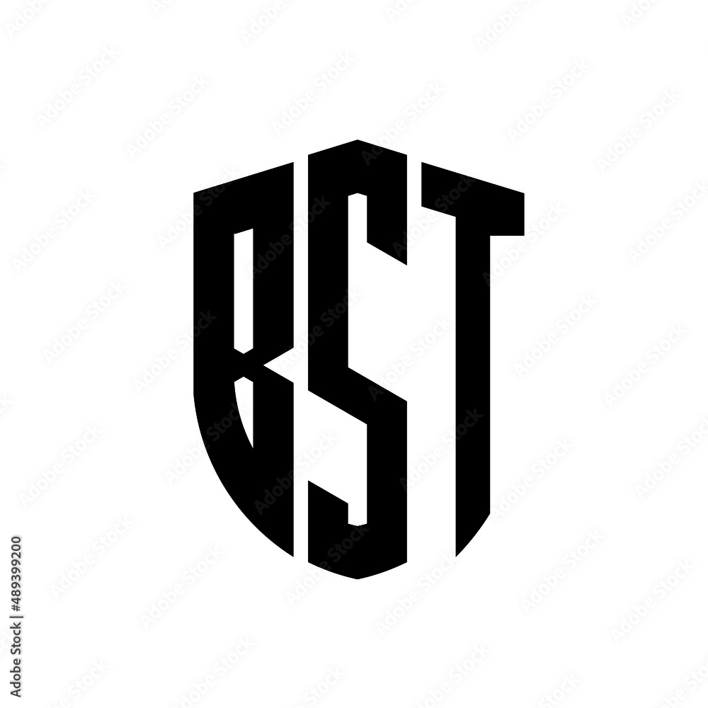 BST letter logo design. BST modern letter logo with black background ...