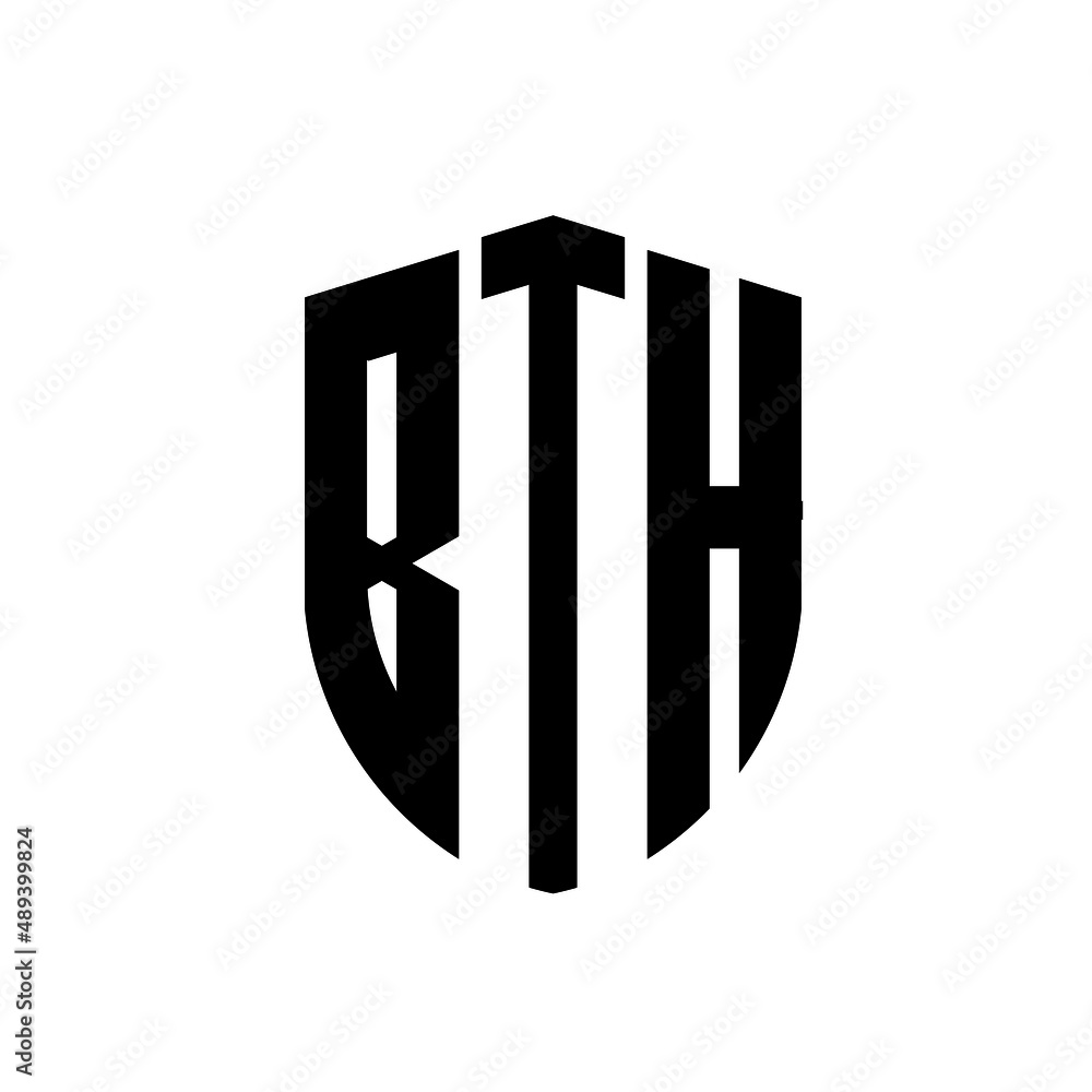 BTH letter logo design. BTH modern letter logo with black background ...