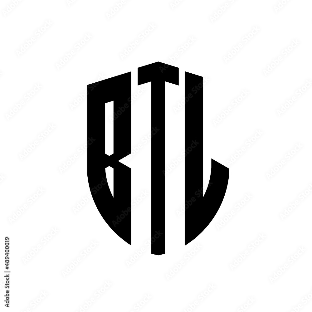 BTL letter logo design. BTL modern letter logo with black background ...