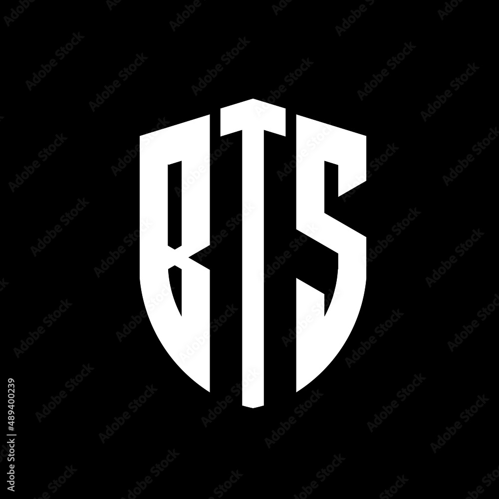 BTS letter logo design. BTS modern letter logo with black background ...