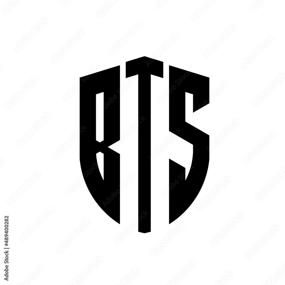 BTS letter logo design. BTS modern letter logo with black background ...