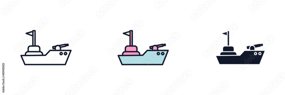 Battleship icon symbol template for graphic and web design collection ...
