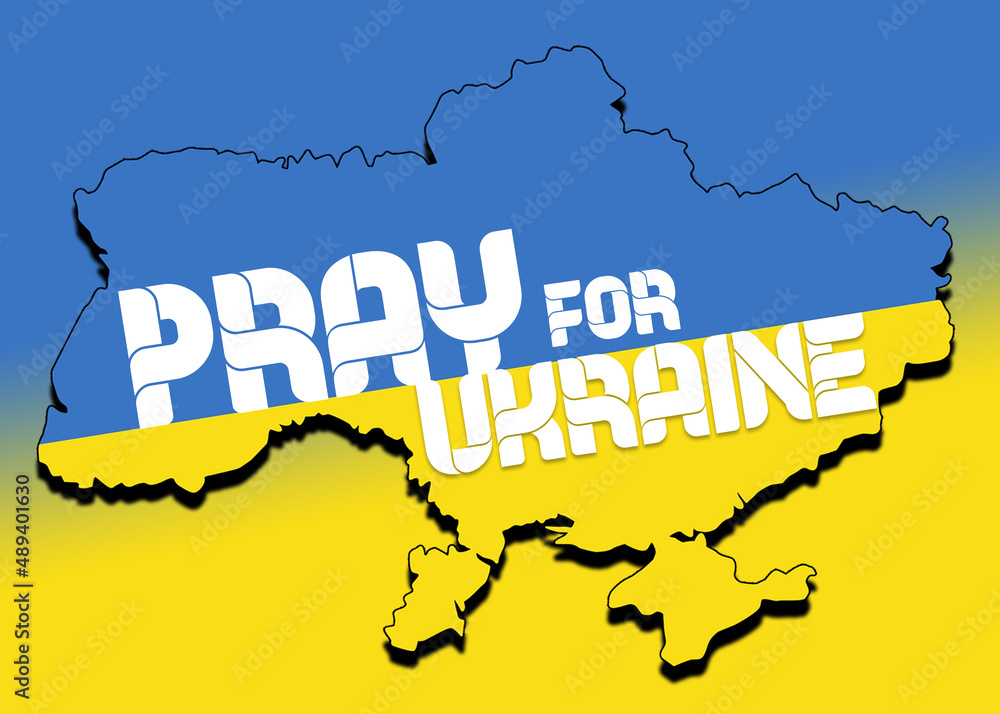 Pray for Ukraine, Ukraine flag praying concept vector illustration ...
