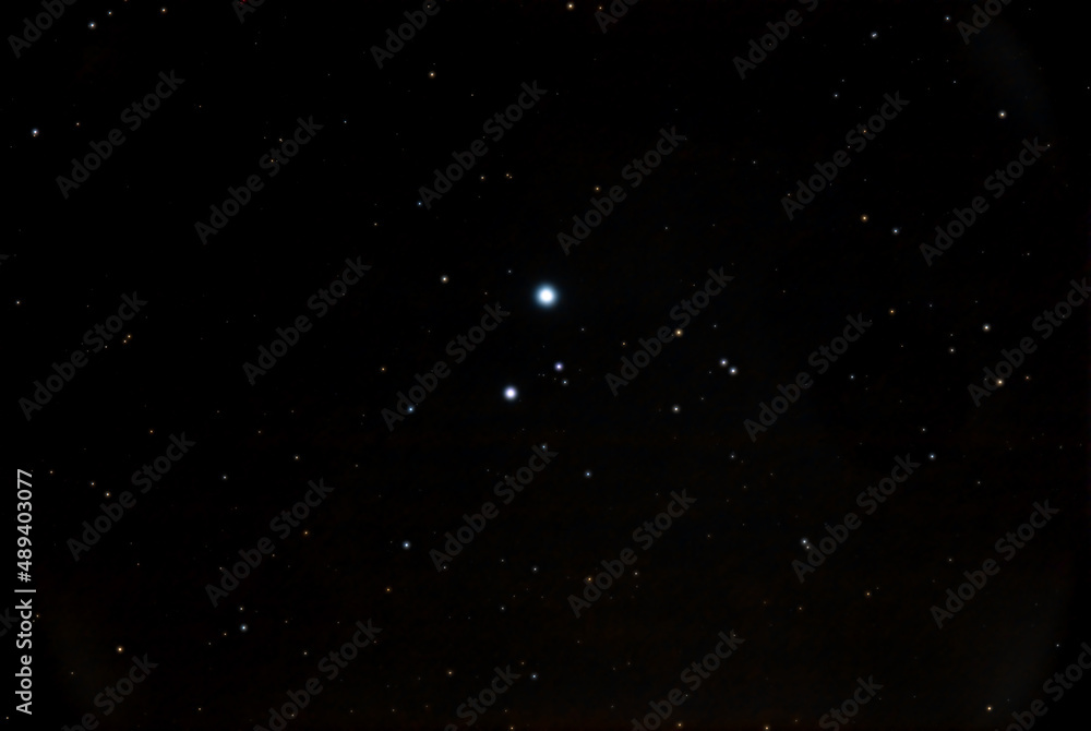 Mizar and Alcor star asterism in Ursa Major constellation, Milky way ...