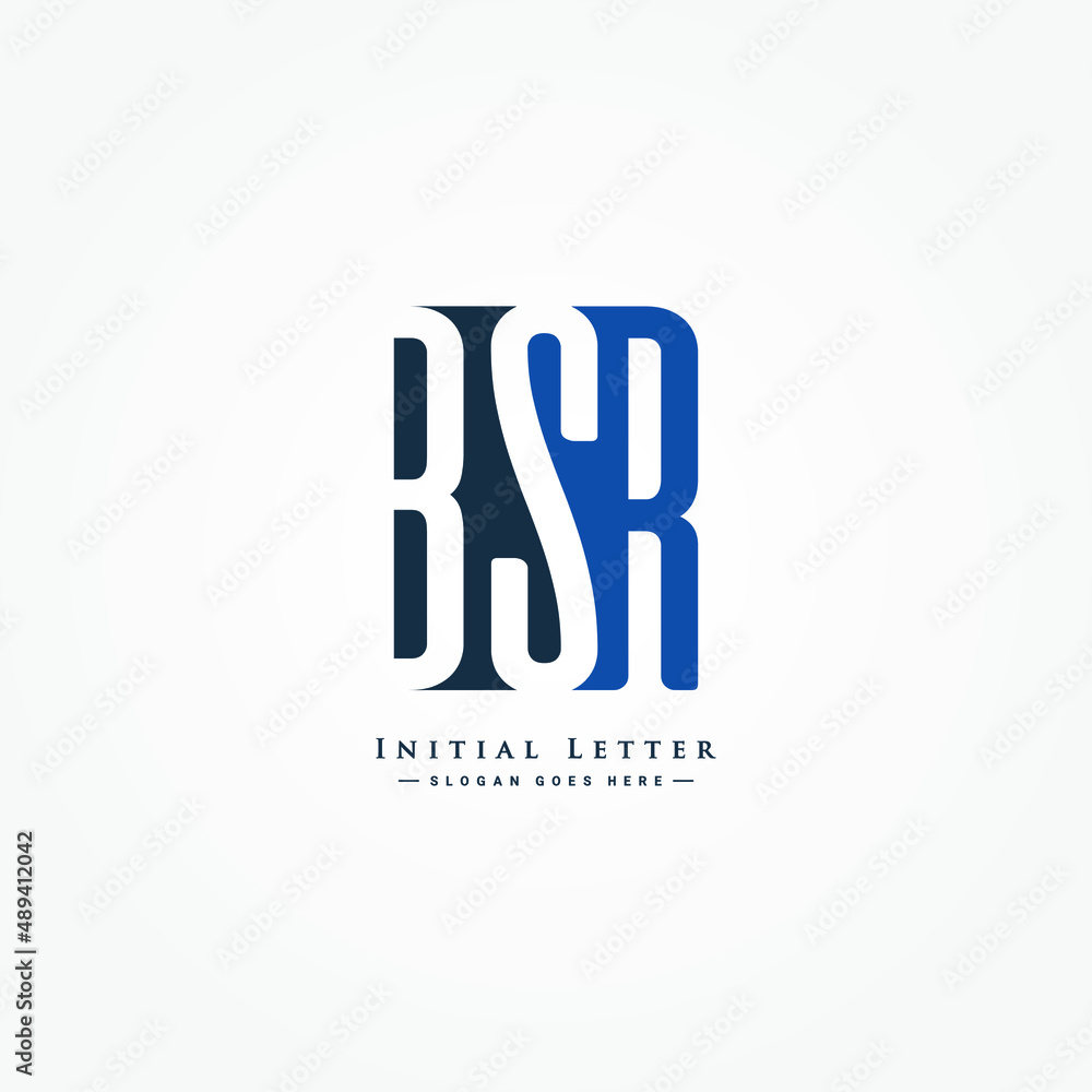 Initial Letter BSR Logo - Minimal Business Logo for Alphabet B, S and R ...