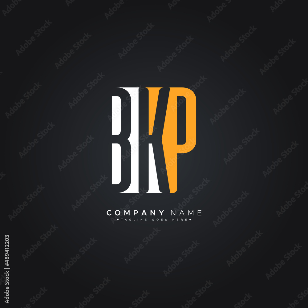 Initial Letter BKP Logo - Simple Monogram Logo for Initials B, K and P ...