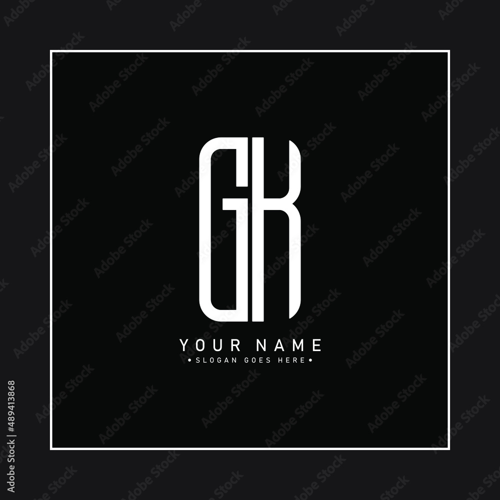 Initial Letter GK Logo - Simple Business Logo for Alphabet G and K ...