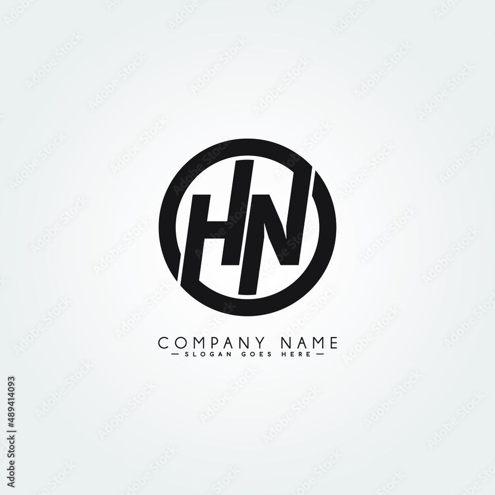 Initial Letter HN Logo - Simple Business Logo Stock Vector | Adobe Stock