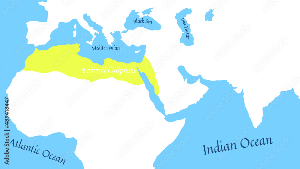 Fatimid Caliphate Map Middle East Stock Vector | Adobe Stock