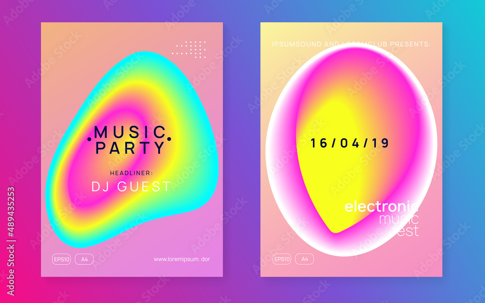 Music Party. Electronic And Discotheque Template. Fun Sound Poster ...