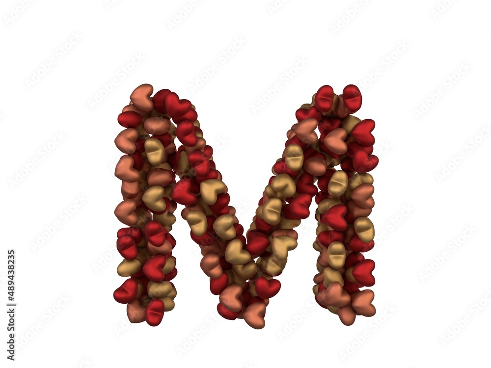 Heart Themed Font Letter M Stock Illustration | Adobe Stock