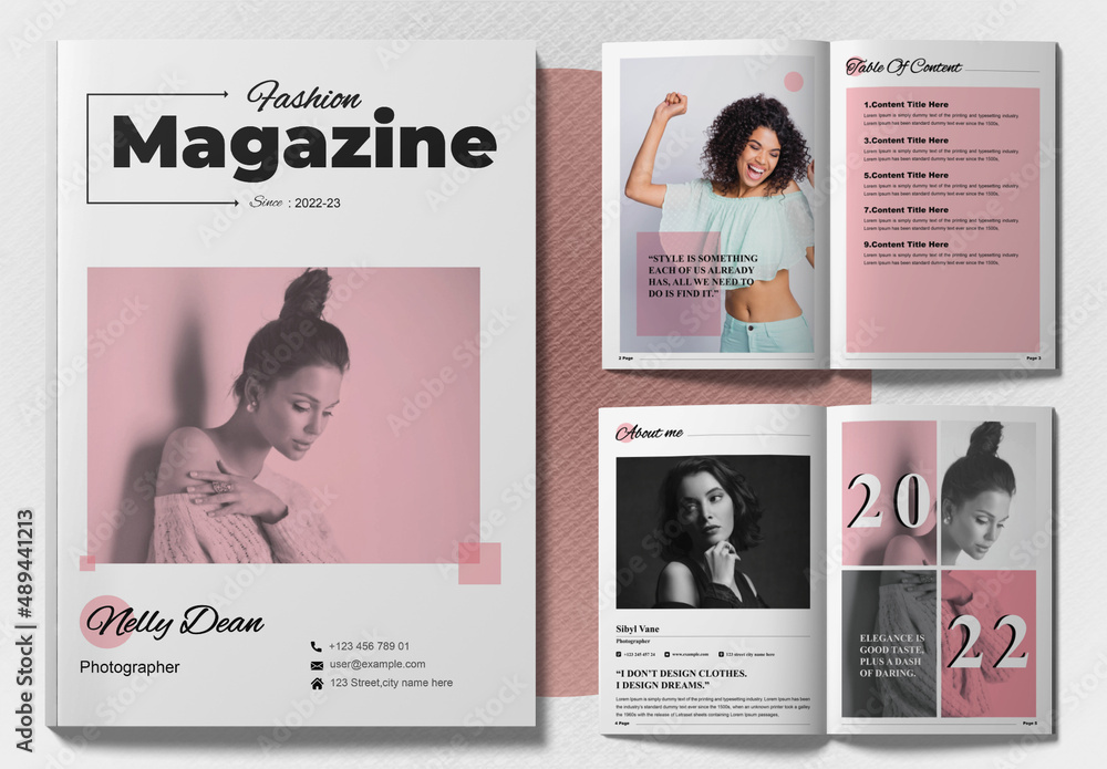 Fashion Magazine Layout Design 2022 Stock Template | Adobe Stock