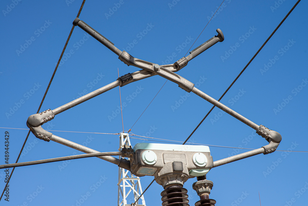 Pantograph disconnecting or disconnector switch in power electric ...