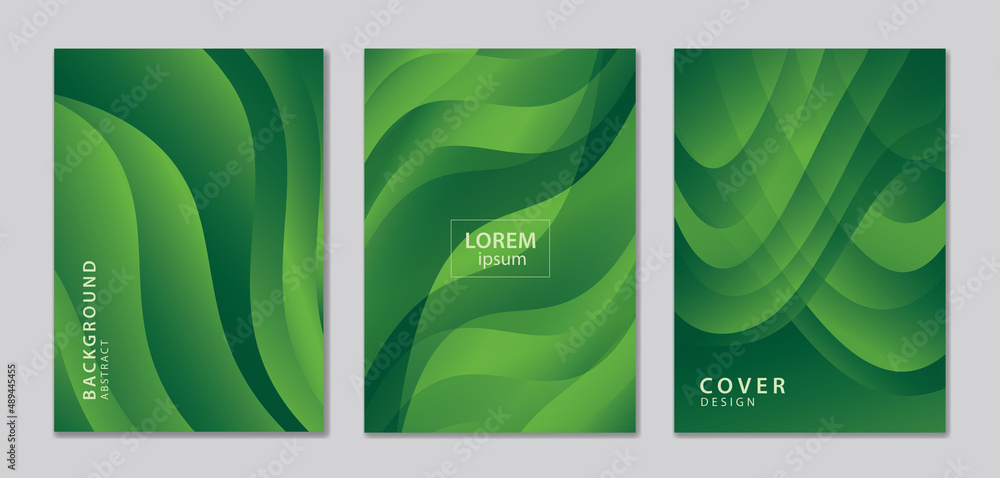Abstract vector covers design template. Green cover template. gradient ...