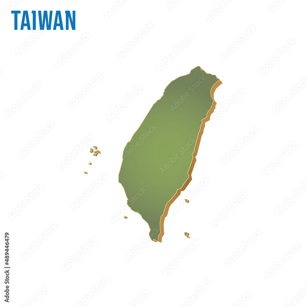 Vetor de Taiwan map. Republic of China national borders. Taiwanese ...