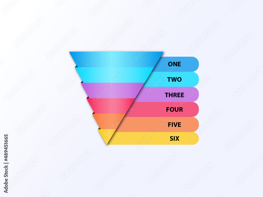 6-layer pyramid infographic with 3d effect for business presentations ...