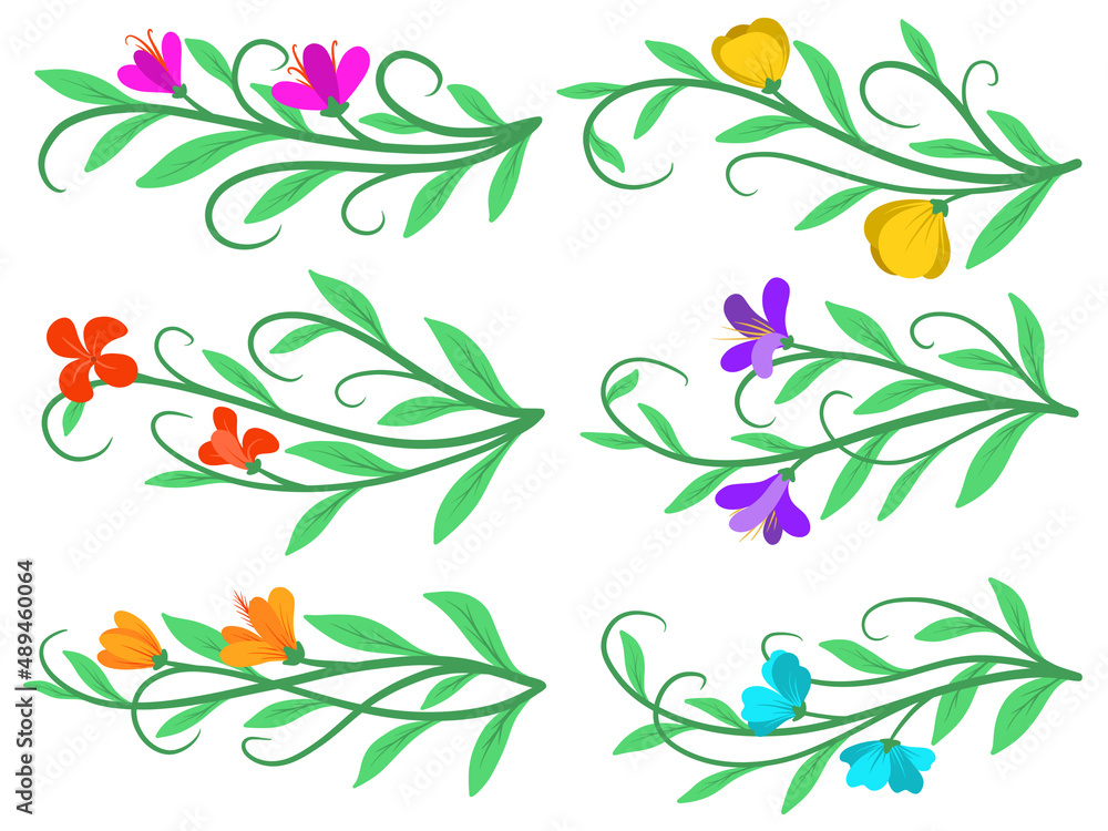 Hand drawn Flowers Clip Art Collection Stock Illustration | Adobe Stock