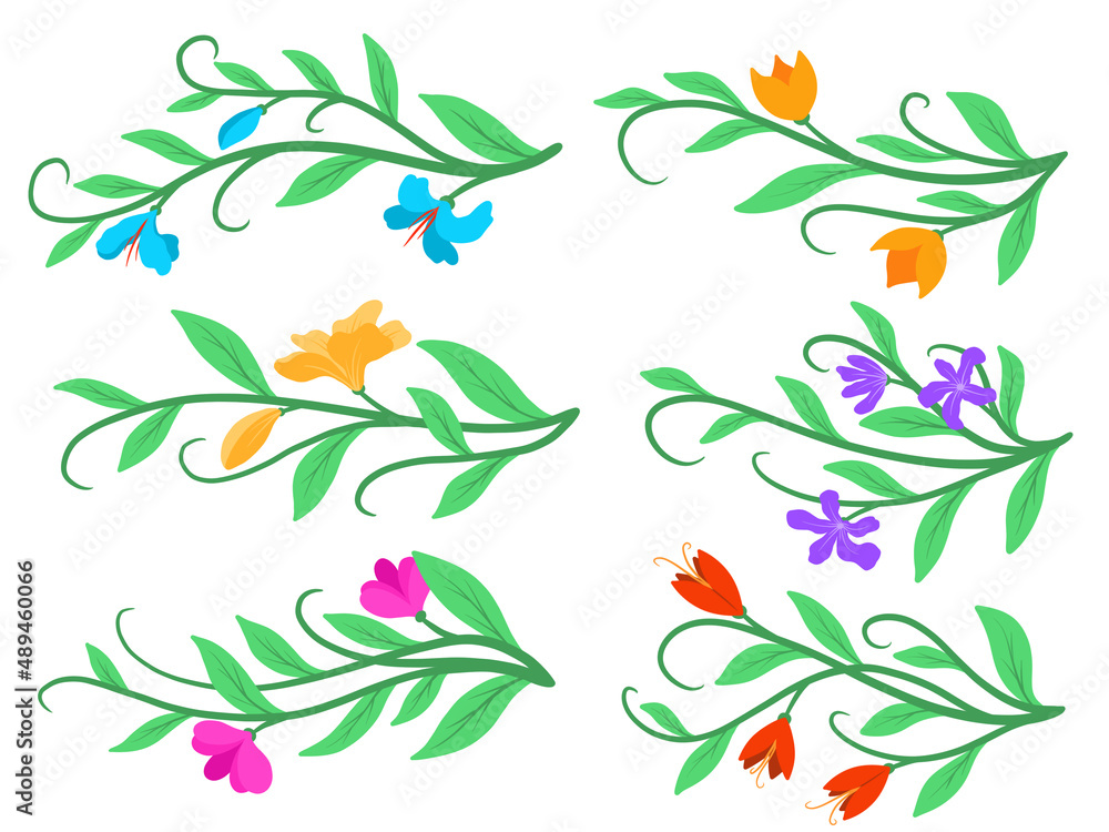 Hand drawn Flowers Clip Art Collection Stock Illustration | Adobe Stock