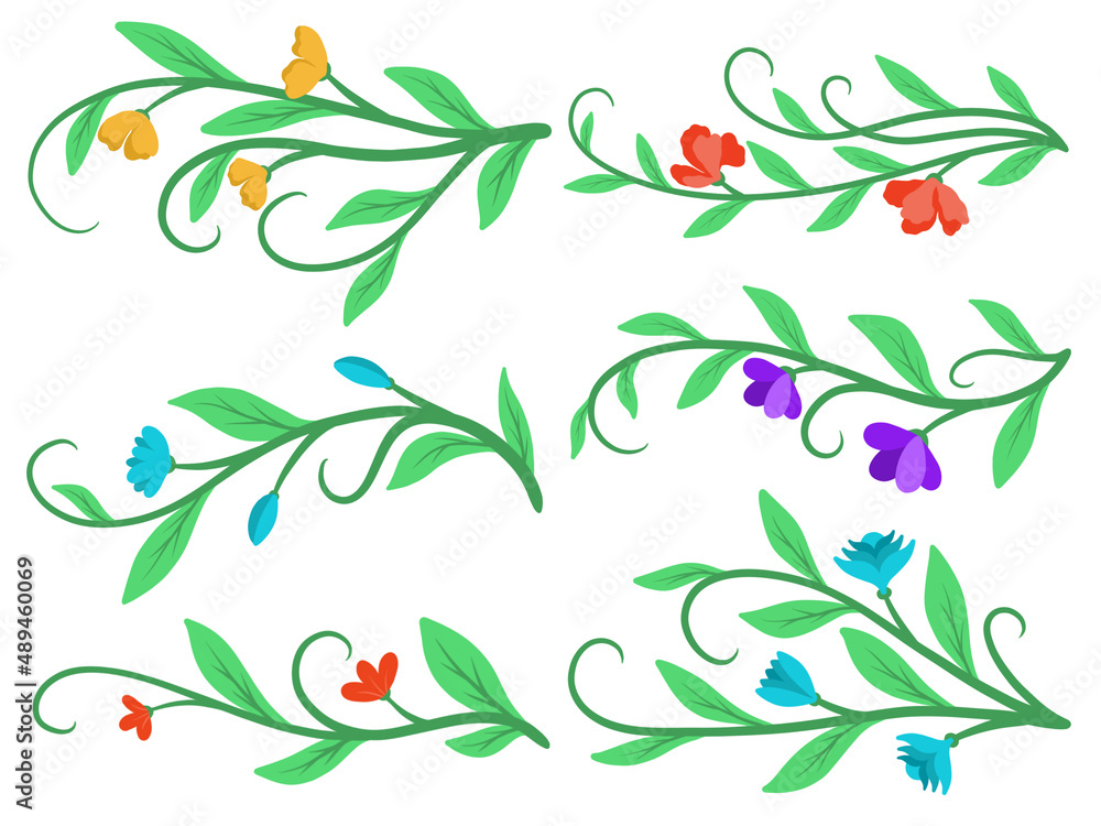 Hand drawn Flowers Clip Art Collection Stock Illustration | Adobe Stock