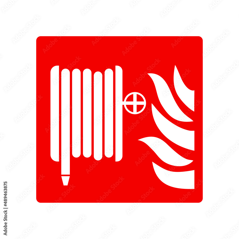 Fire hose reel Symbol Sign, Vector Illustration, safety sign. ISO, OSHA ...