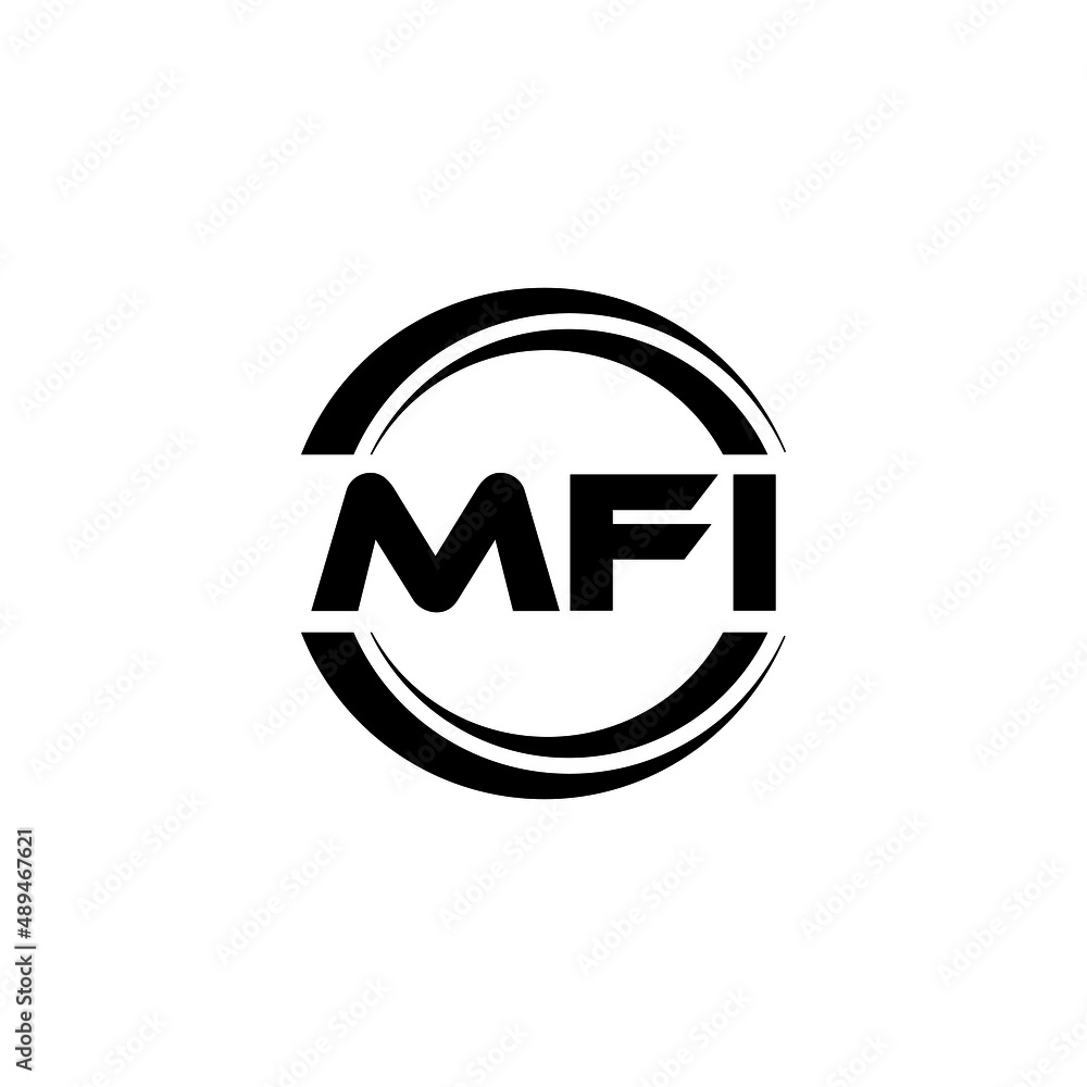 MFI letter logo design with white background in illustrator, vector ...