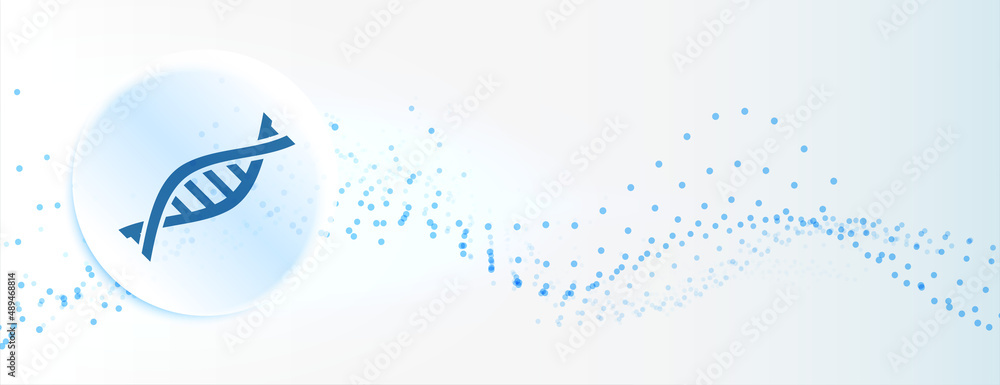 healthcare medical banner with DNA symbol and wave particles Stock ...