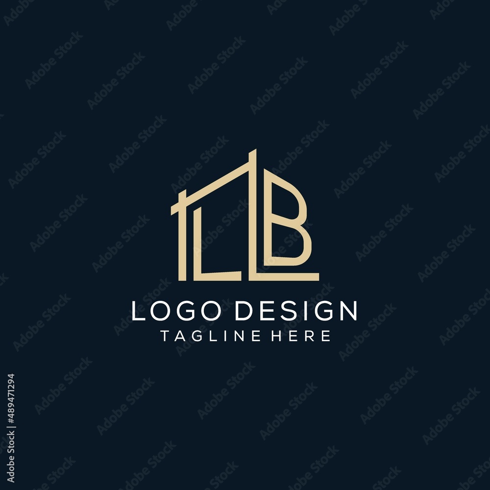 Initial LB logo, clean and modern architectural and construction logo ...