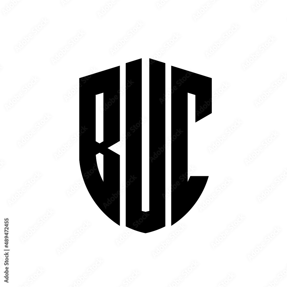 BUC letter logo design. BUC modern letter logo with black background ...