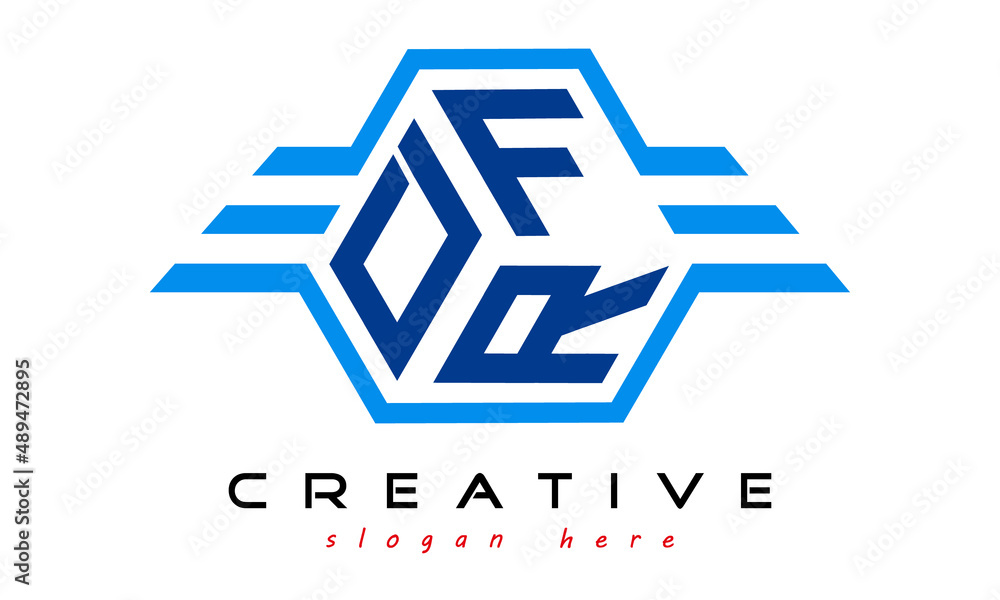 DFR three letter monogram type emblem badge with wings logo vector ...