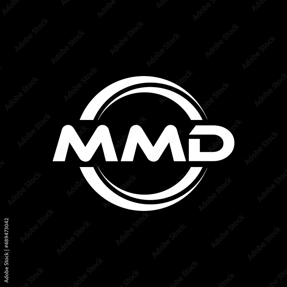MMD letter logo design with black background in illustrator, vector ...