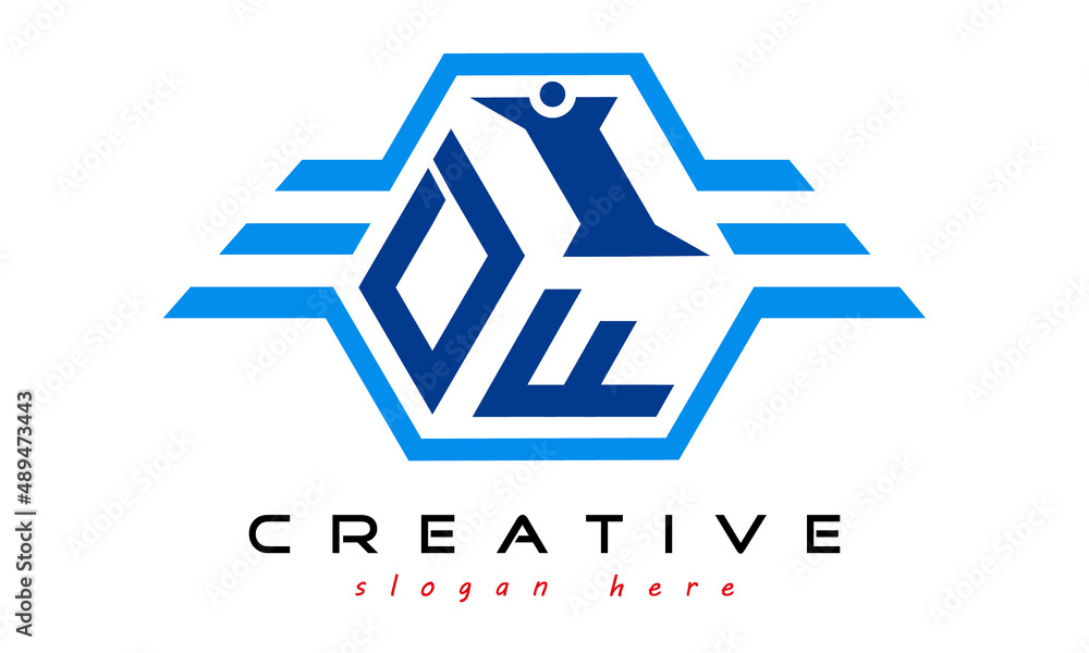 DIF three letter monogram type emblem badge with wings logo vector ...