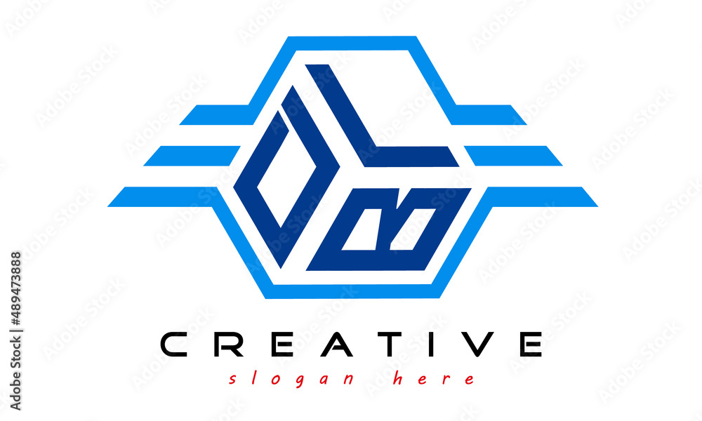 DLB three letter monogram type emblem badge with wings logo vector ...