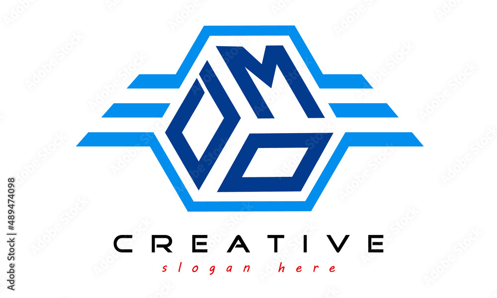 DMO three letter monogram type emblem badge with wings logo vector ...