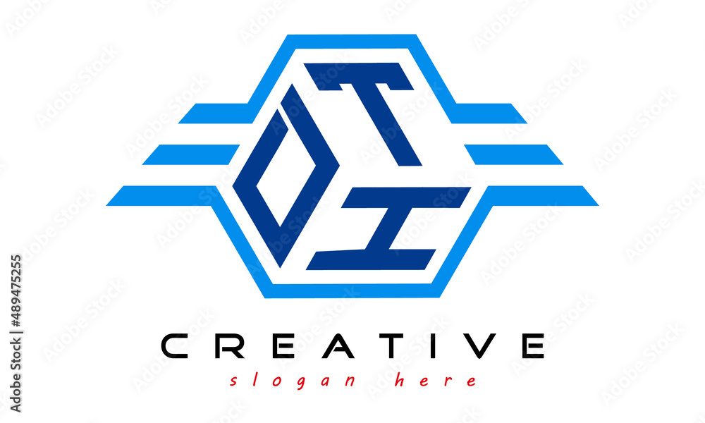 DTH three letter monogram type emblem badge with wings logo vector ...