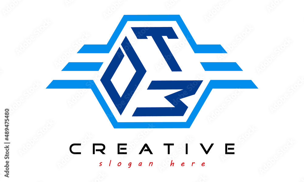 DTW three letter monogram type emblem badge with wings logo vector ...