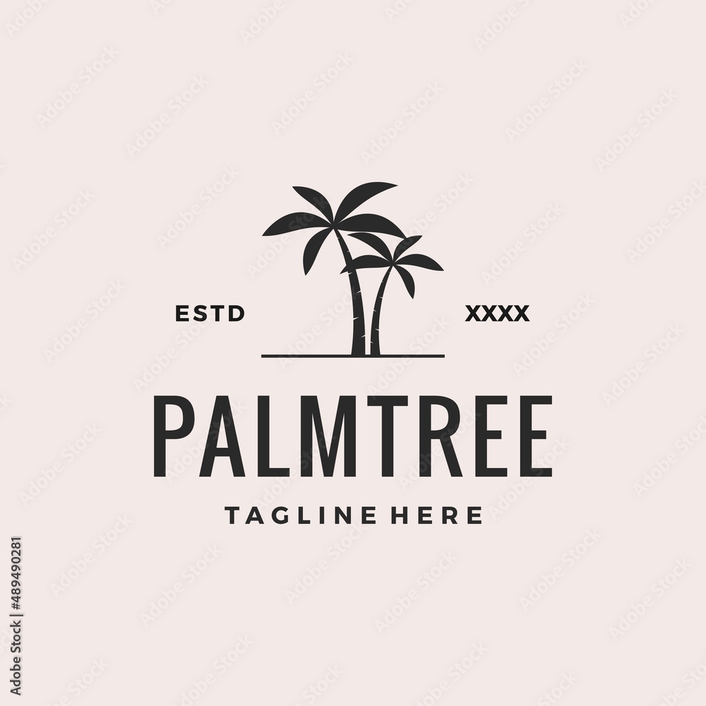 Palm tree logo design vector illustration Stock Vector | Adobe Stock