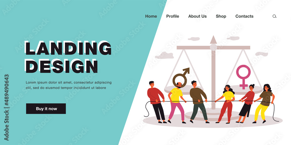 Fight for equal rights of male and female characters. Team of men and ...