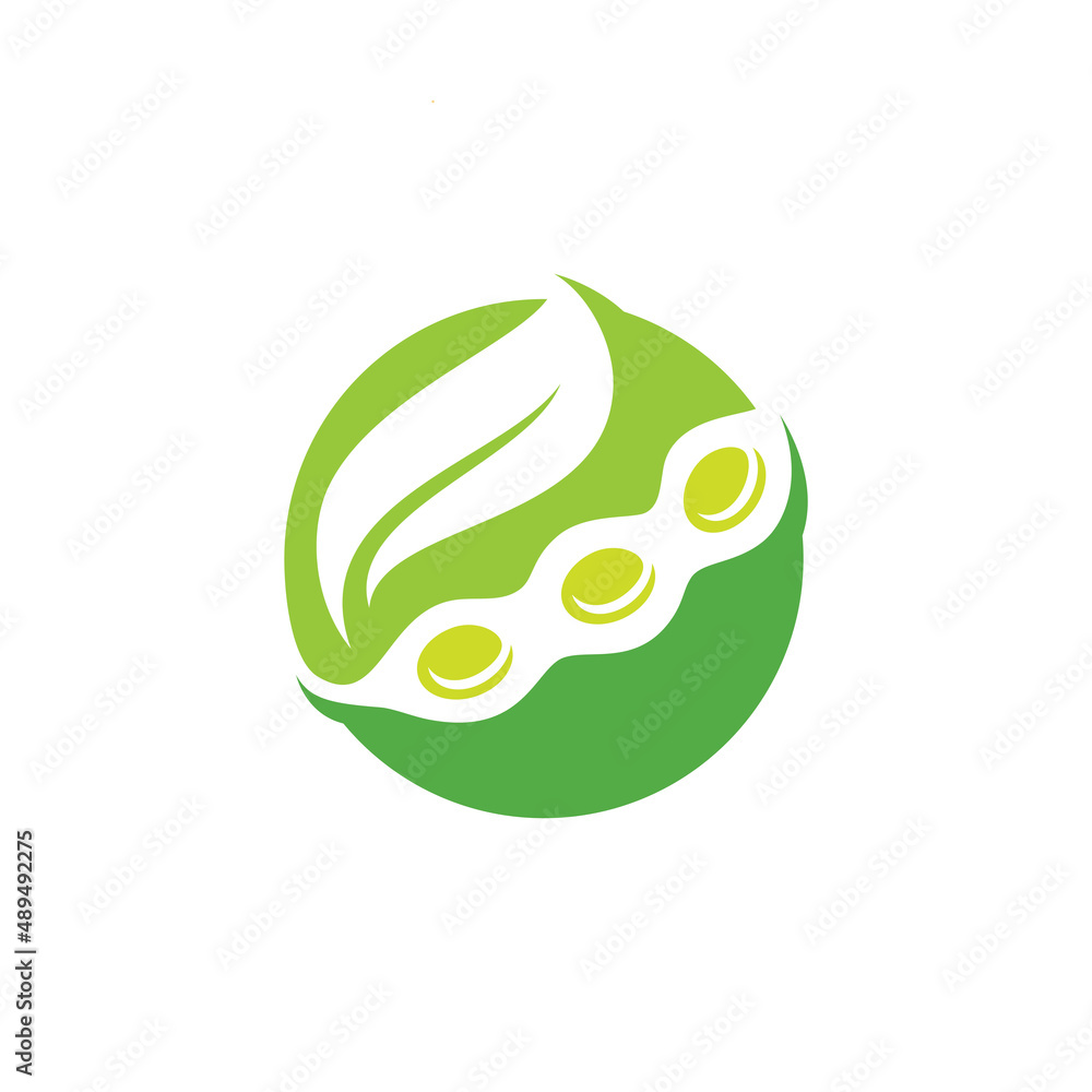 Soybean Logo vector template design. Healthy Food simple vector ...