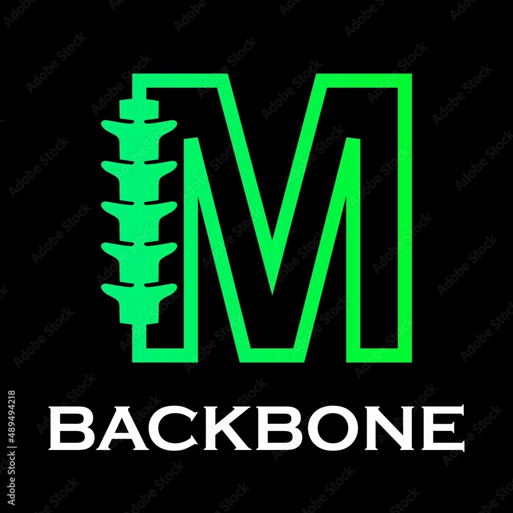 Backbone letter logo design template illustration. suitable for initial ...