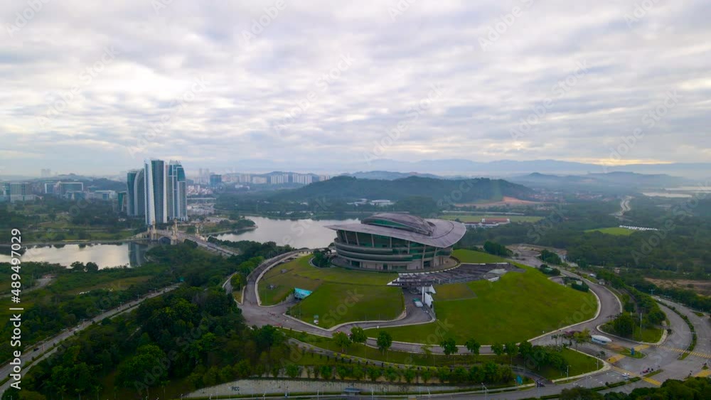 4K UHD Aerial cinematic shots of Putrajaya International Convention ...