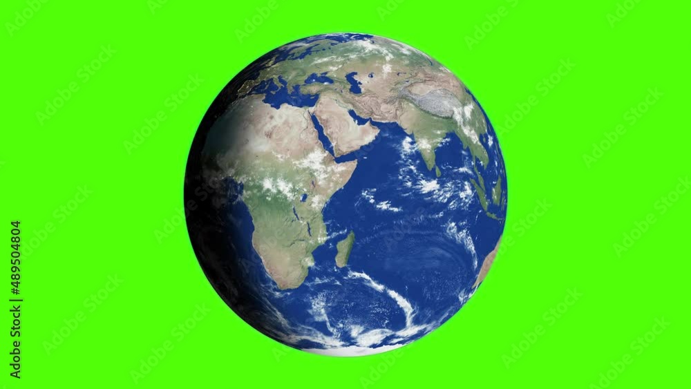 Planet earth rotation - computer generated animation. Night to day ...