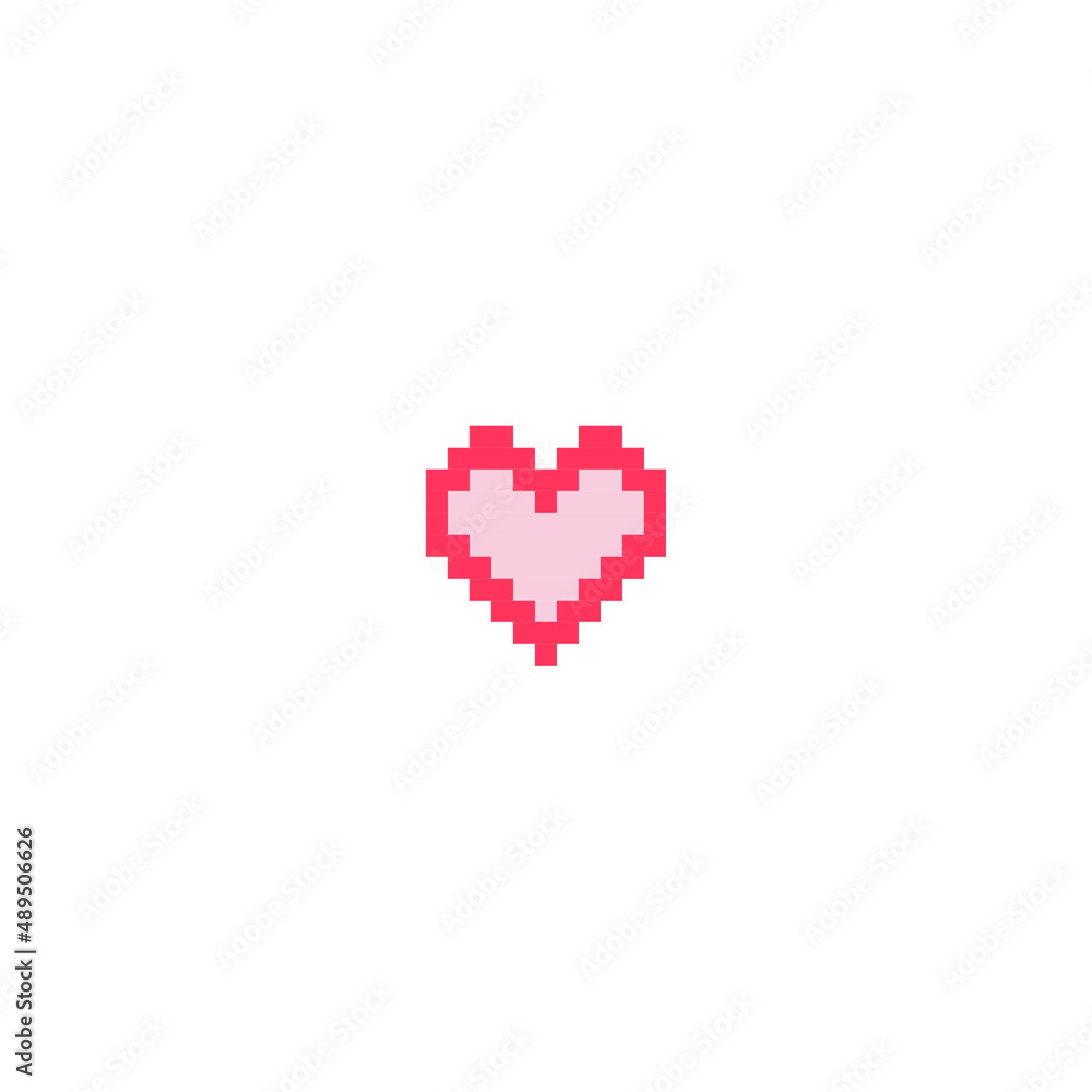 Pixel art heart. love and valentine. Pixel game life bar. Vector art 8 ...