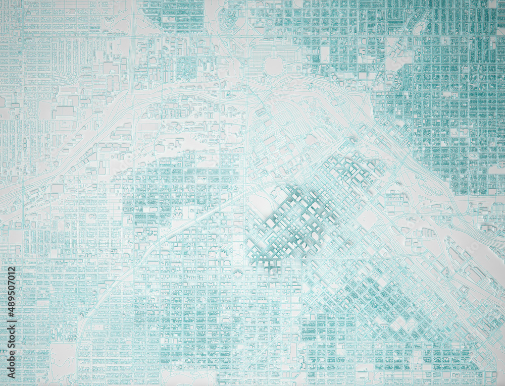 simplified map of the city of Denver aerial view Stock Photo | Adobe Stock
