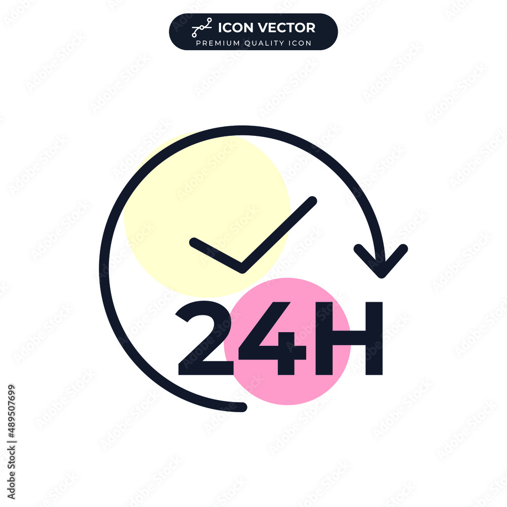 24 hours icon symbol template for graphic and web design collection logo vector illustration ...