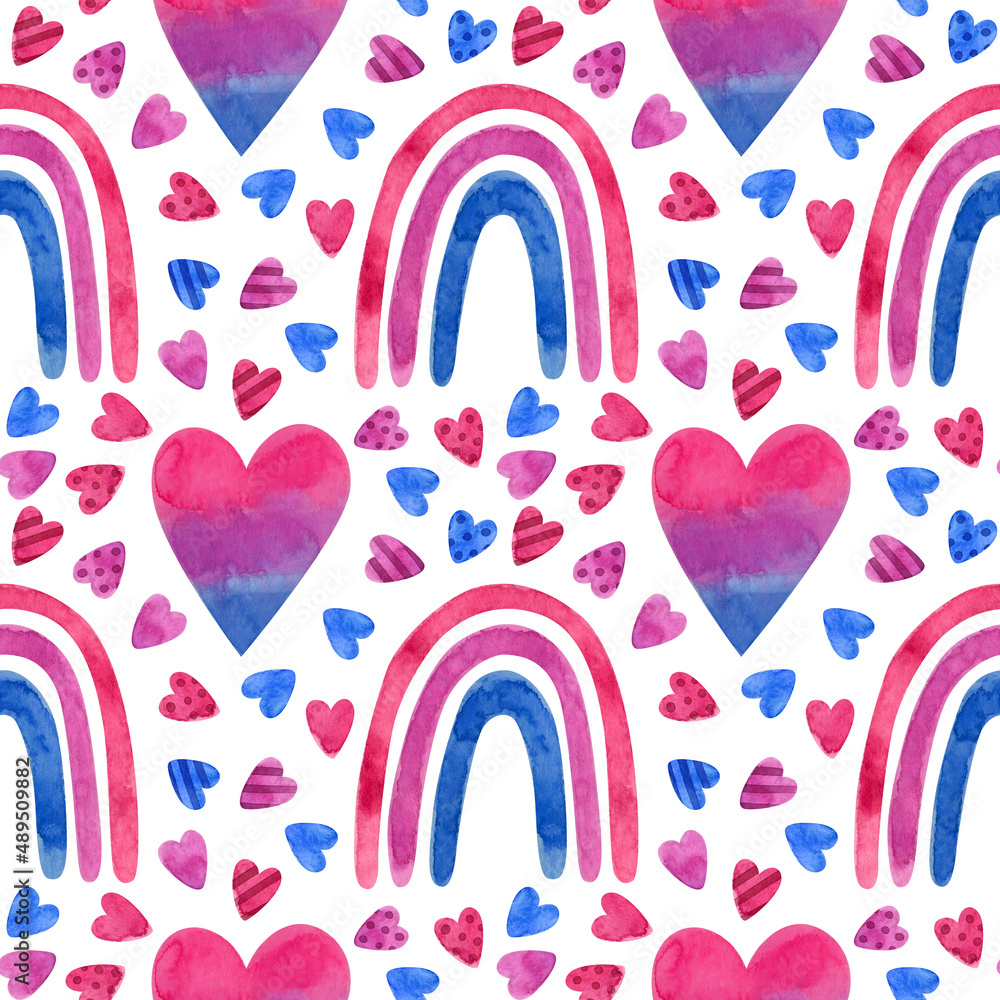Bisexual Pride Seamless Pattern Lgbt Art Rainbow Clipart For Bisex