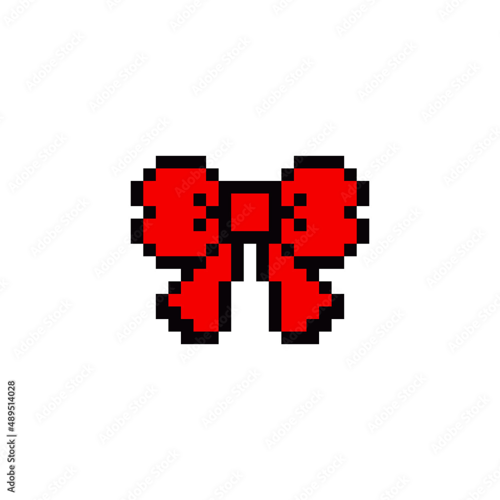 Bow or Ribbon Pixel Art pattern isolated Background. Pixel art. Vector ...