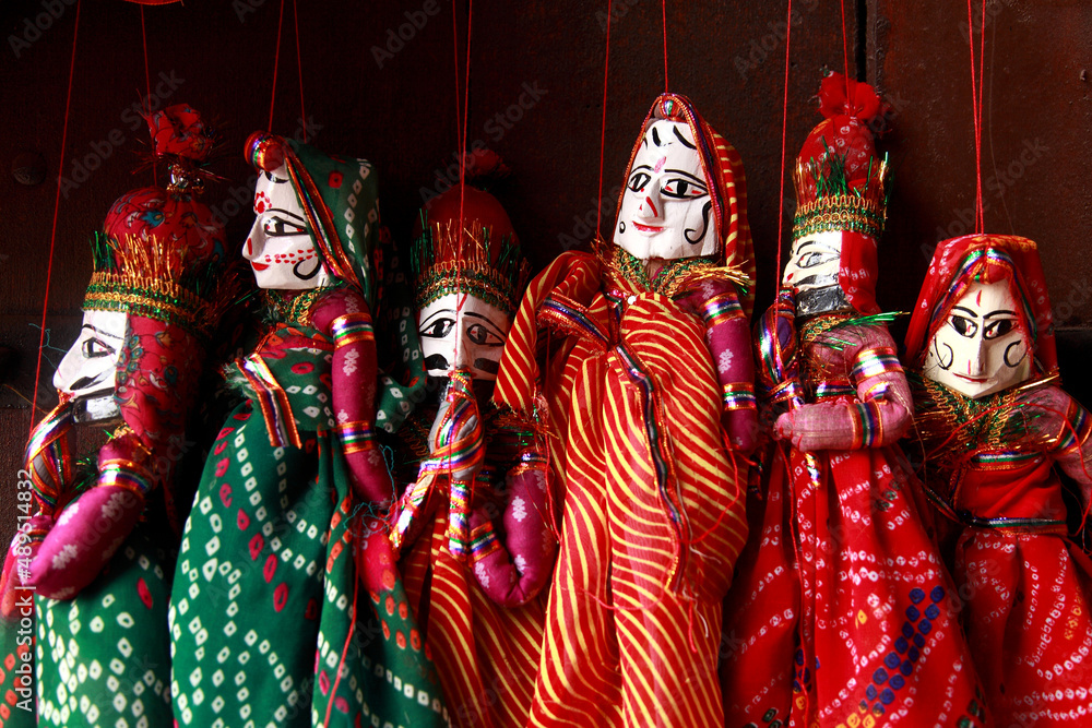 Colourful traditional Indian handmade puppet Stock Photo | Adobe Stock